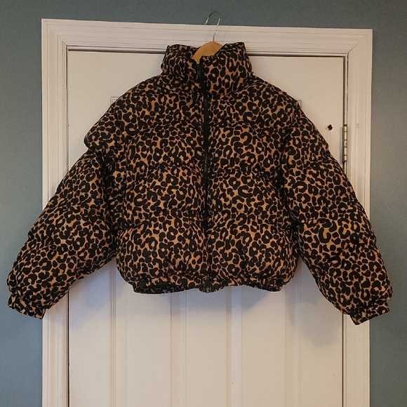 wild fable | Jackets & Coats | Wild Fable Leopard Puffer Jacket Size ...